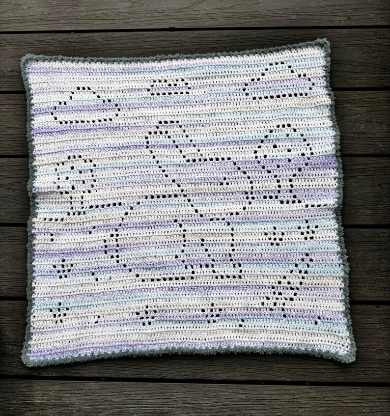 Bunny Rabbit Blanket Crochet PDF Pattern, Filet Crochet, Easy Quick ...
