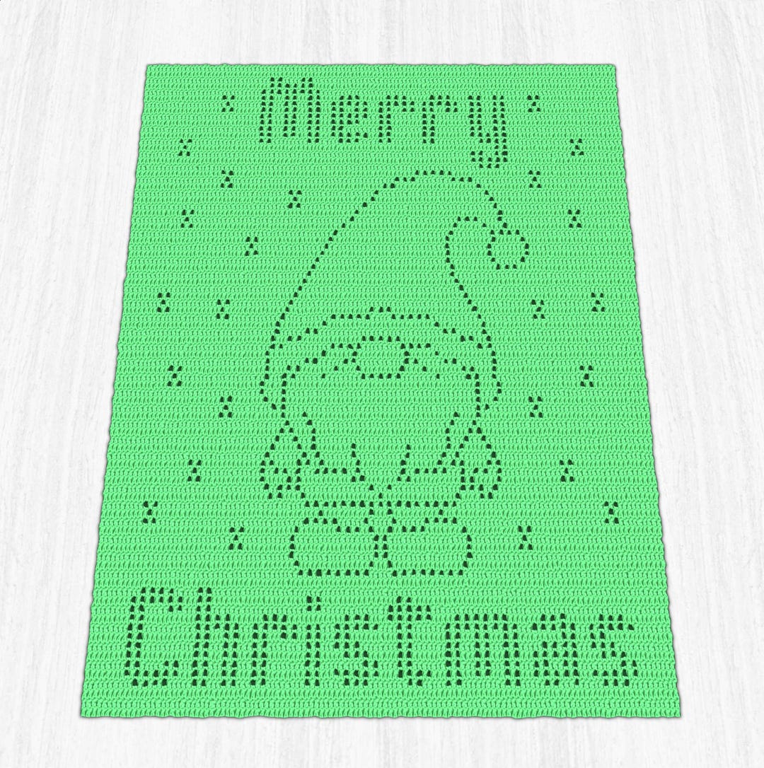 Gonk Christmas Blanket PDF Pattern | Gnome Filet Crochet Wall Hanging ...