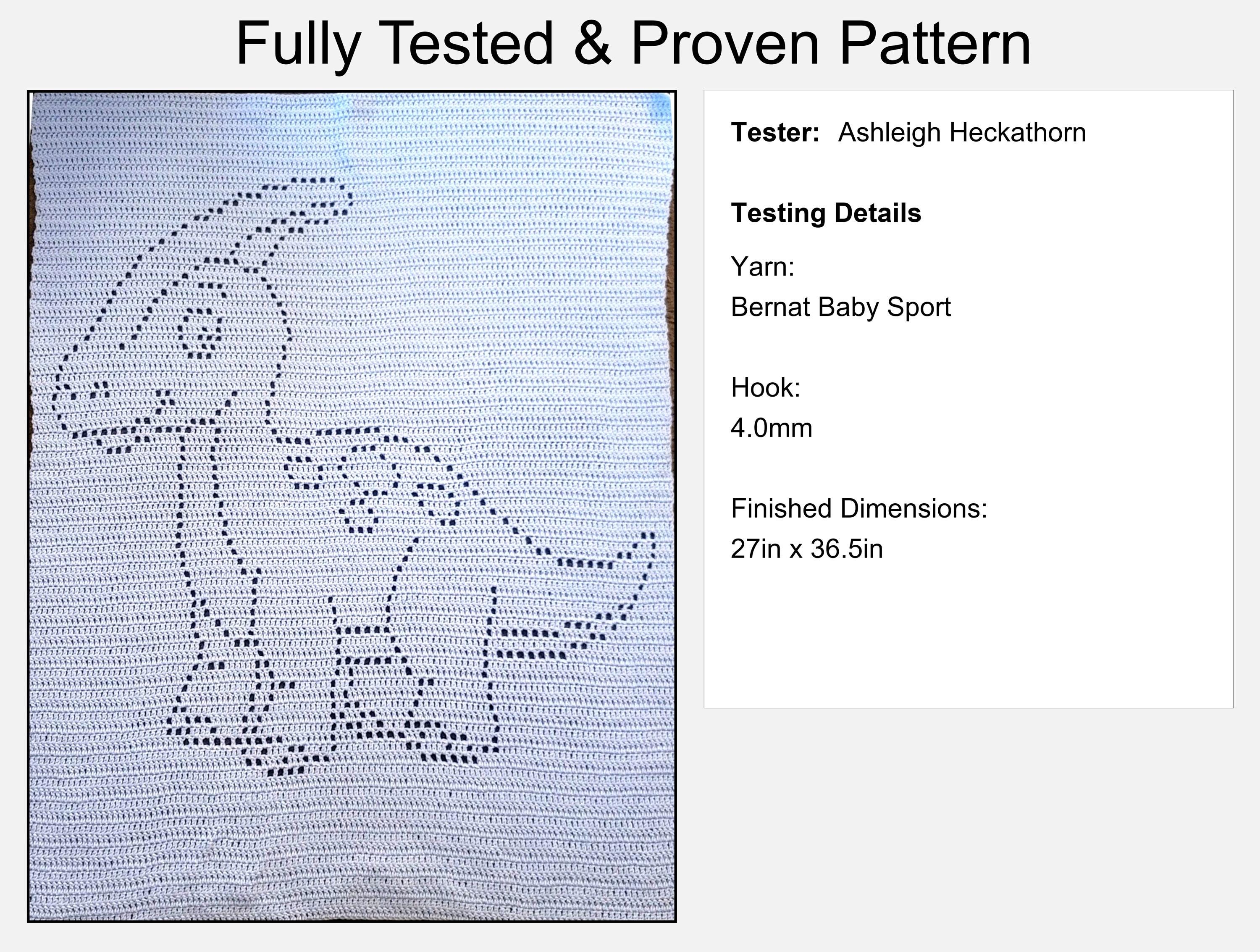 Cresta Dinosaur Filet Crochet Baby Blanket PDF Pattern - Etsy