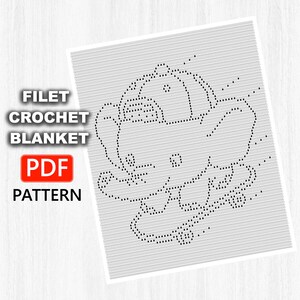 Skateboarding Elephant Filet Crochet Baby Blanket PDF Pattern - Etsy