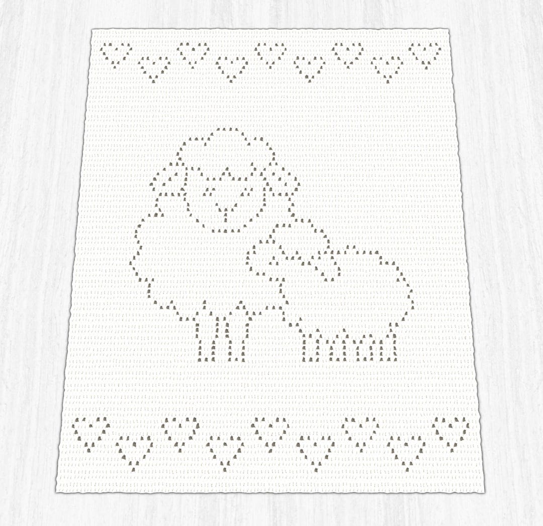 Sheep Baby Blanket PDF Pattern | Lamb Filet Crochet Stroller - Etsy