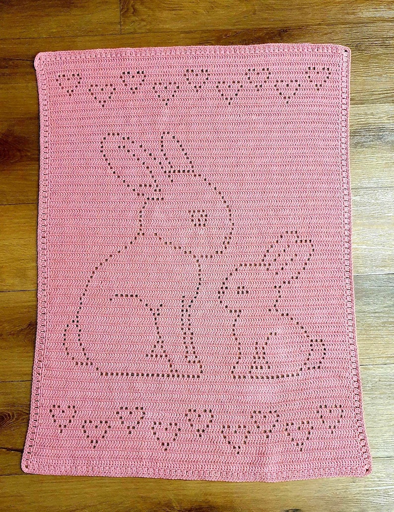 Bunnies Filet Crochet Baby Blanket PDF Pattern - Etsy