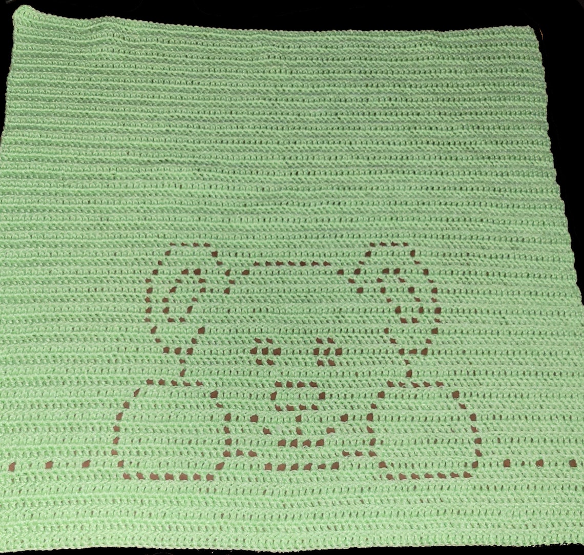 Peeping Bear Baby Blanket PDF Pattern| Filet Crochet - Etsy
