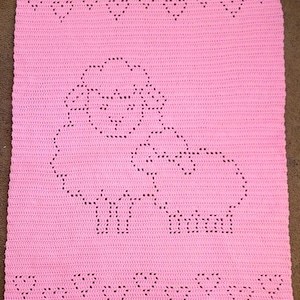 Sheep Baby Blanket PDF Pattern | Lamb Filet Crochet Stroller - Etsy