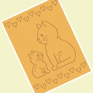 Cats Filet Crochet Baby Blanket PDF Pattern - Etsy