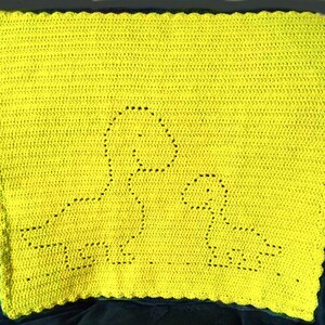 Dinosaurs Filet Crochet Baby Blanket PDF Pattern - Etsy
