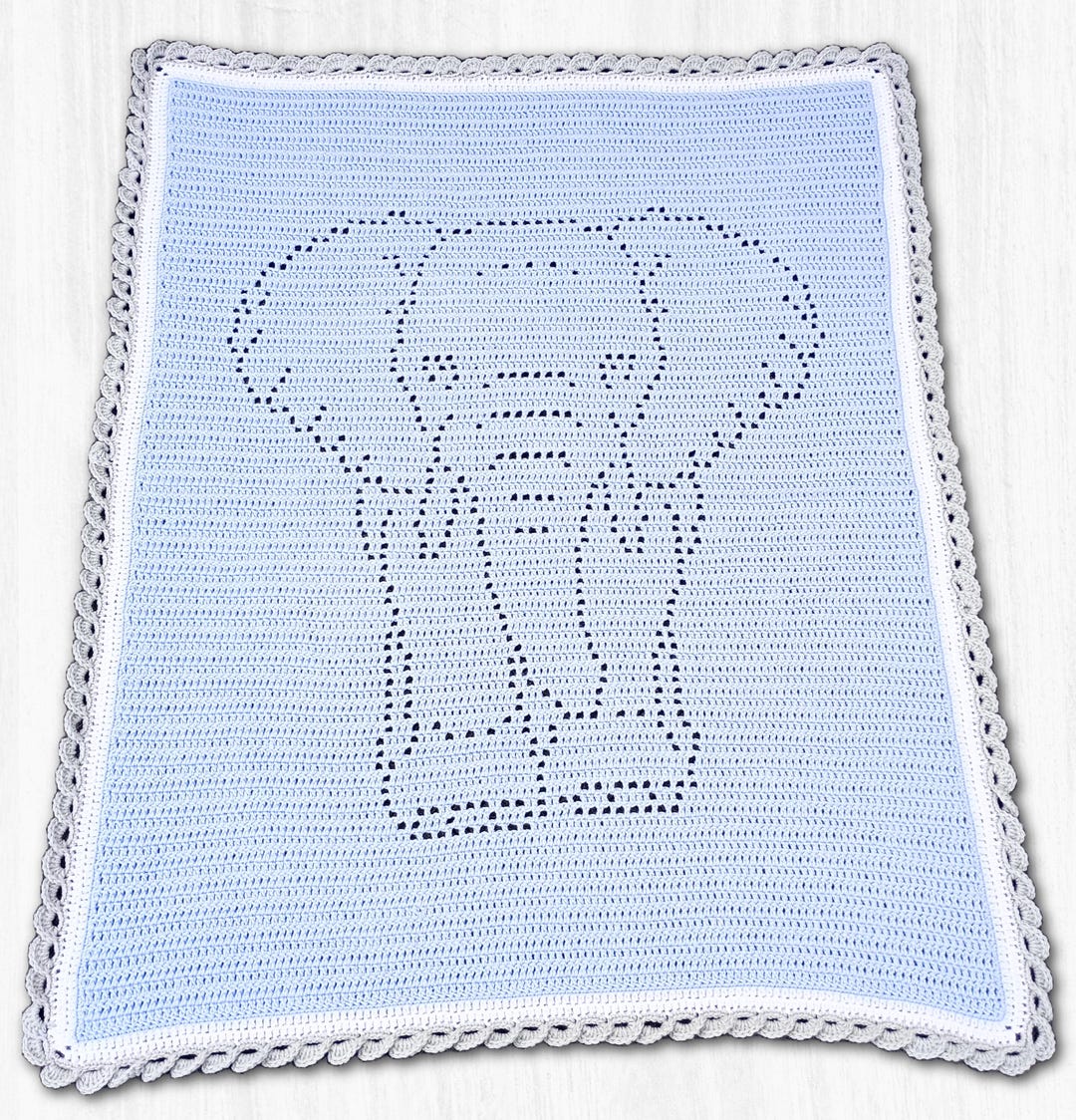 African Elephant Filet Crochet Blanket Pattern. (PDF Download) - Etsy