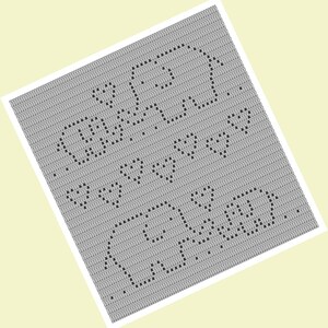 Elephants Baby Blanket PDF Pattern Filet Crochet - Etsy