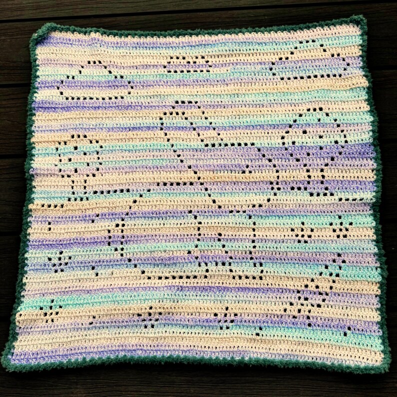 Bunny Rabbit Blanket Crochet PDF Pattern, Filet Crochet, Easy Quick ...