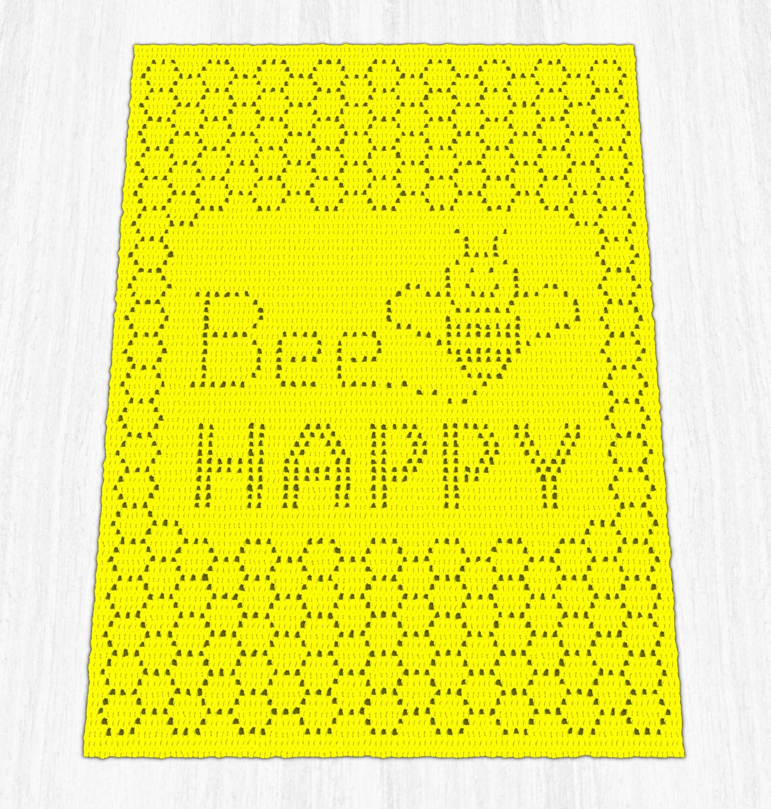 Bee Happy Filet Crochet Baby Blanket PDF Pattern - Etsy