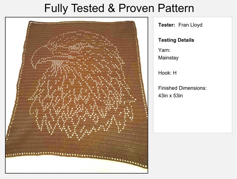 Eagle Filet Crochet Baby Blanket Pattern (PDF Download) - Etsy