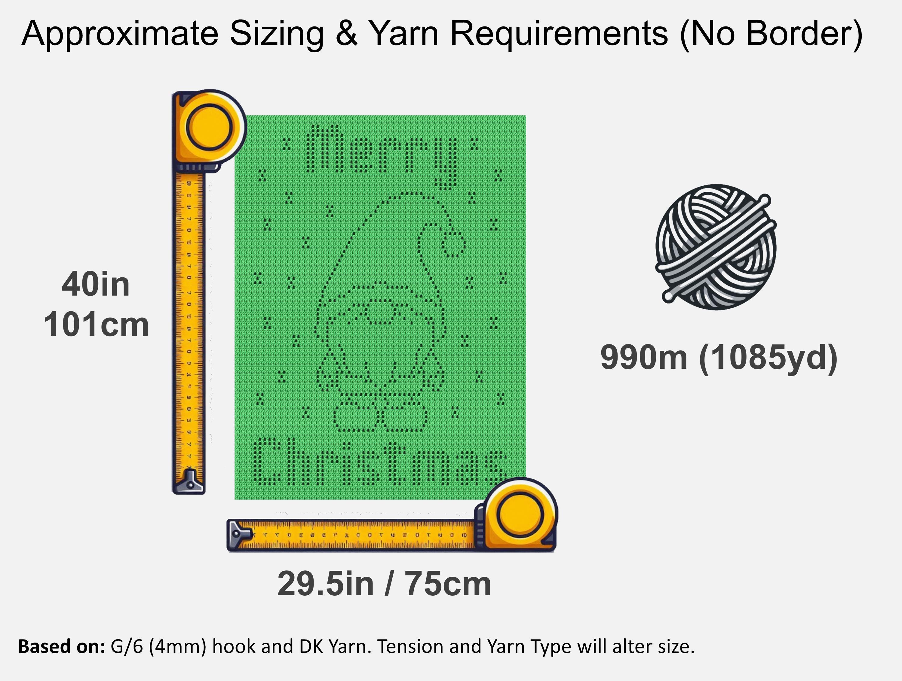 Gonk Christmas Blanket PDF Pattern | Gnome Filet Crochet Wall Hanging ...