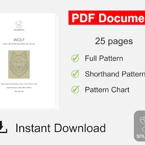 Wolf Filet Crochet Blanket Pattern (PDF Download) - Etsy