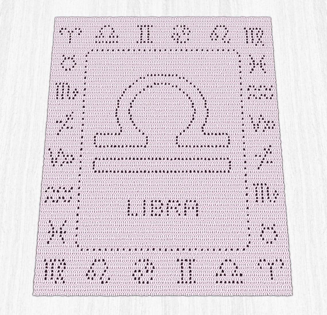 Libra Filet Crochet Blanket Pattern: Zodiac Astrology Chart (PDF ...