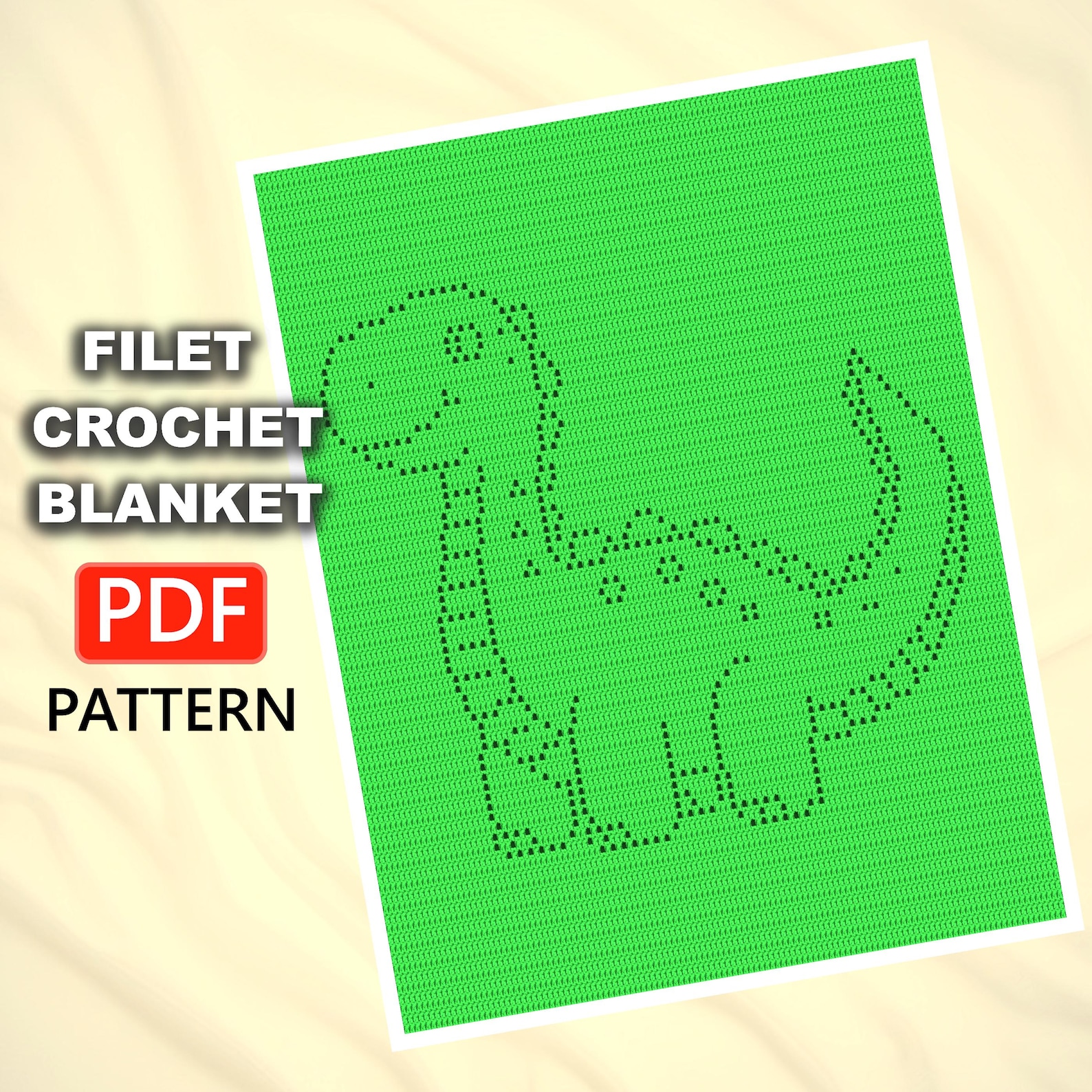Dinosaur Filet Crochet Baby Blanket PDF Pattern - Etsy