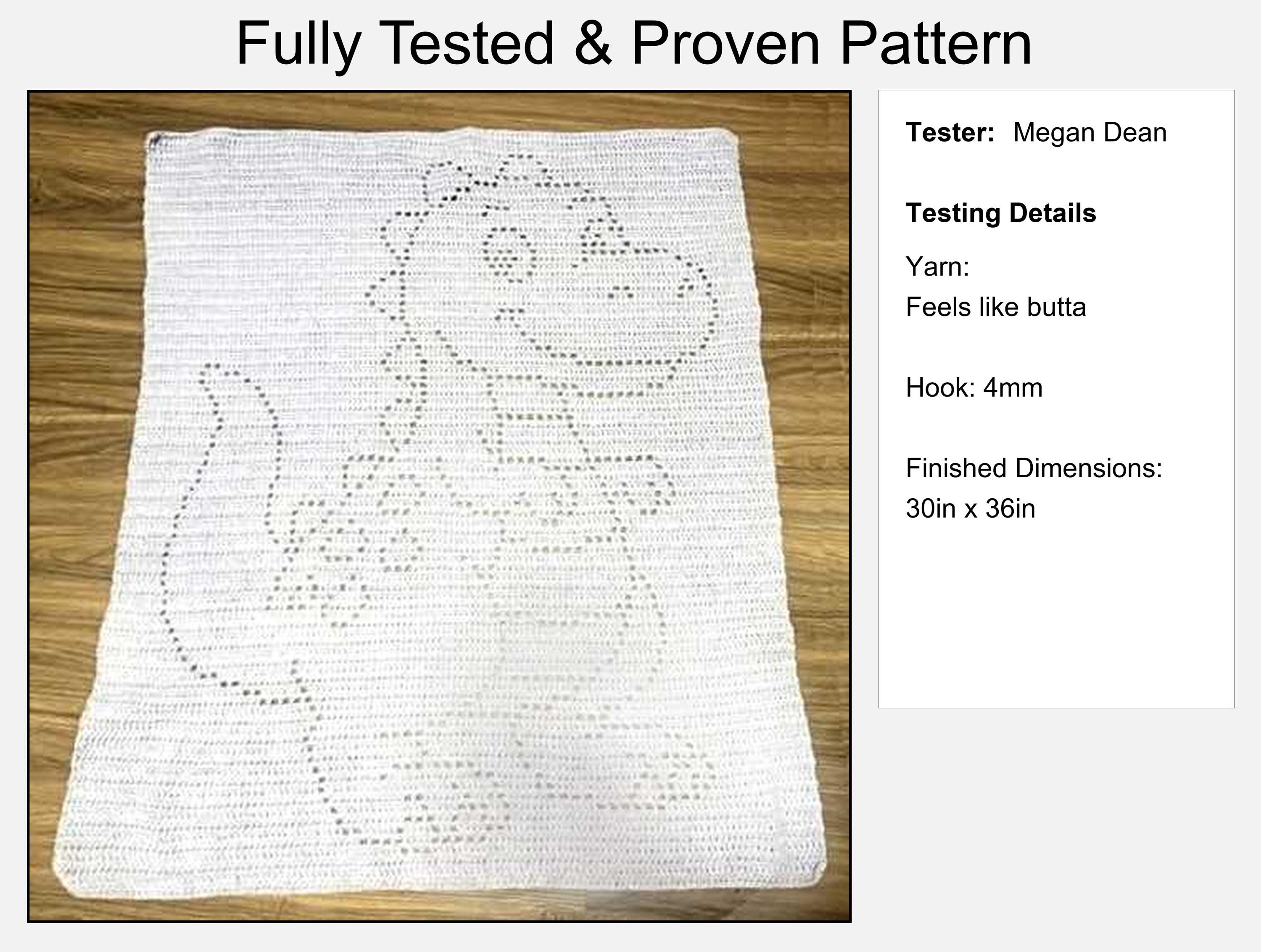 Roary Dinosaur Filet Crochet Baby Blanket PDF Pattern - Etsy