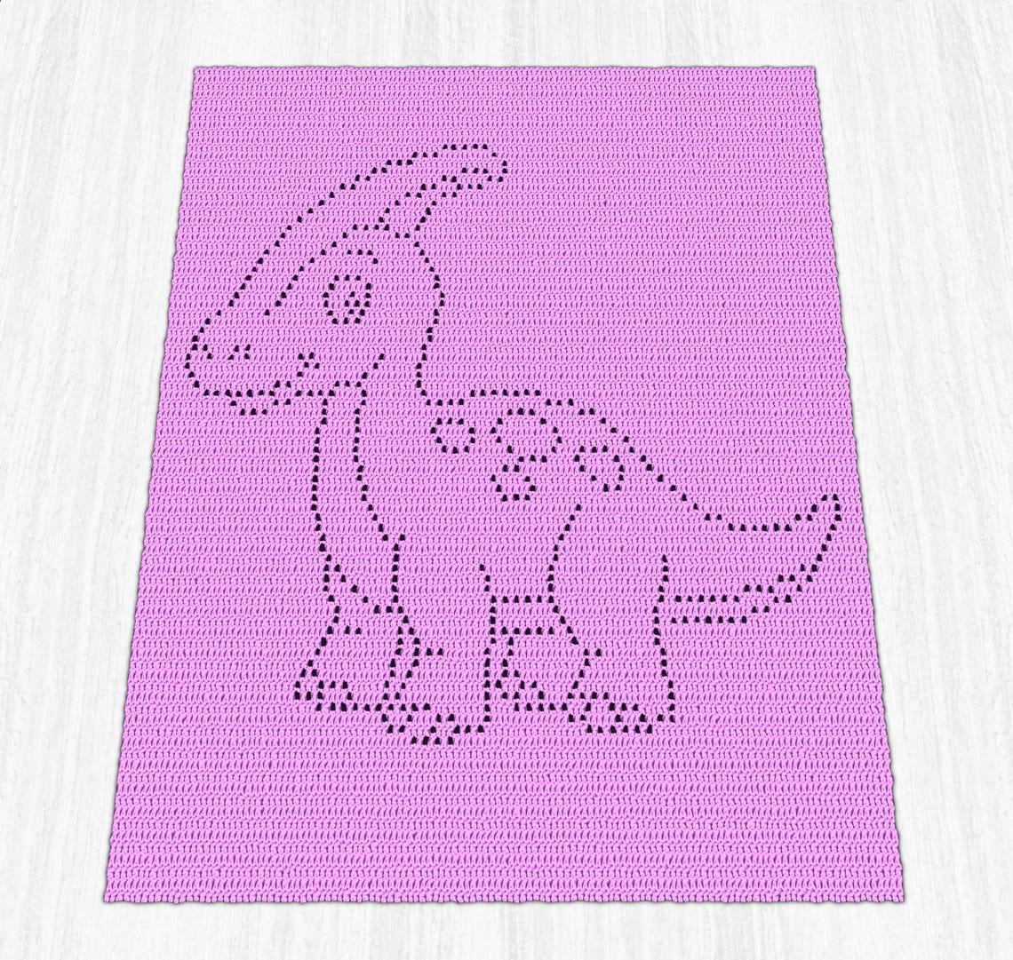 Cresta Dinosaur Filet Crochet Baby Blanket PDF Pattern - Etsy