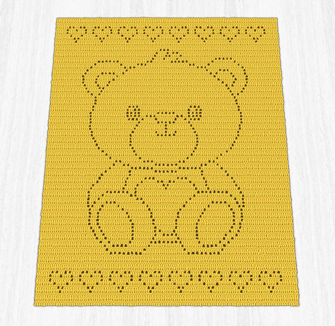 Teddy Bear Filet Crochet Baby Blanket Pattern (PDF Download) - Etsy
