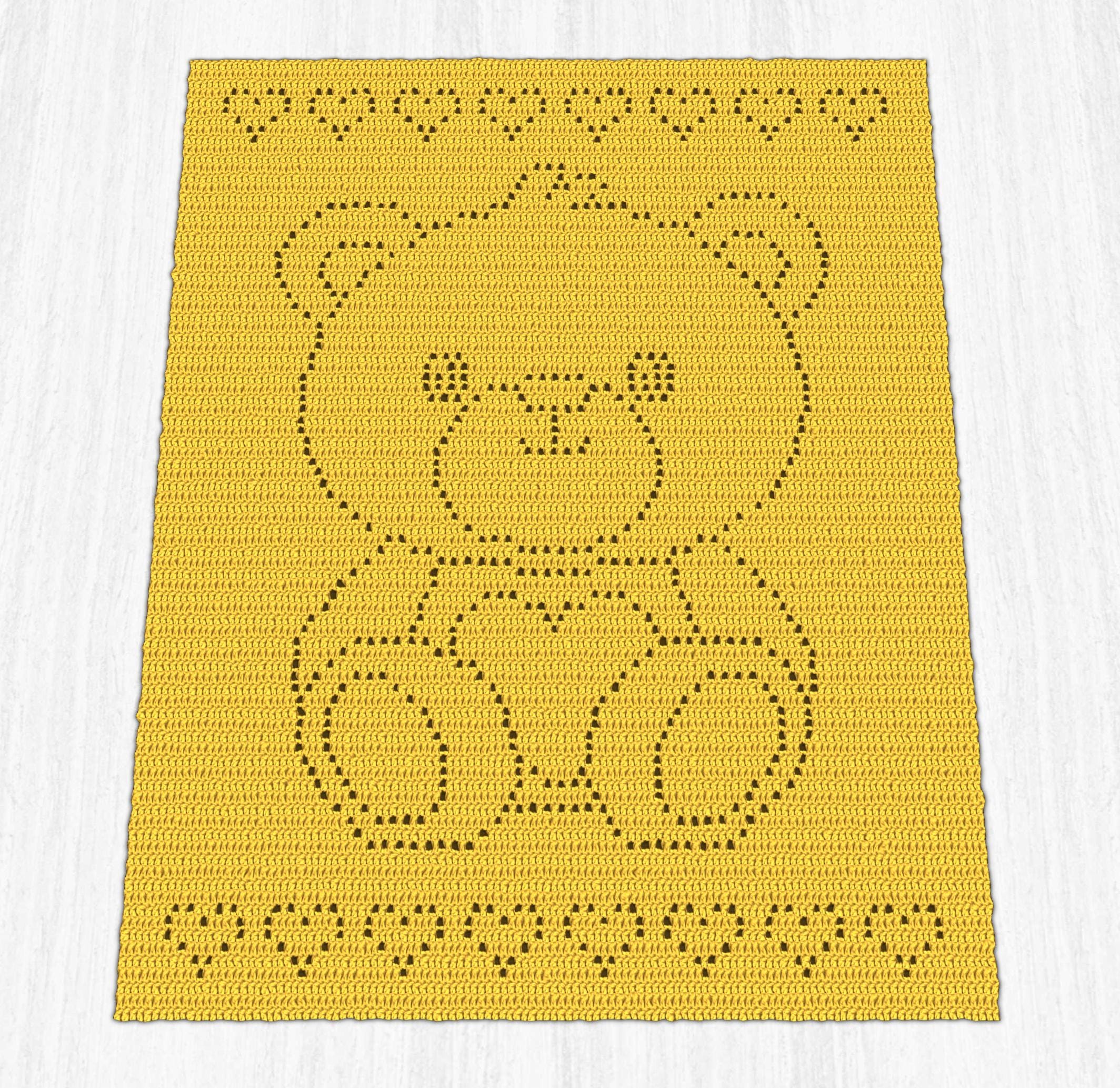 Teddy Bear Filet Crochet Baby Blanket Pattern (PDF Download) - Etsy
