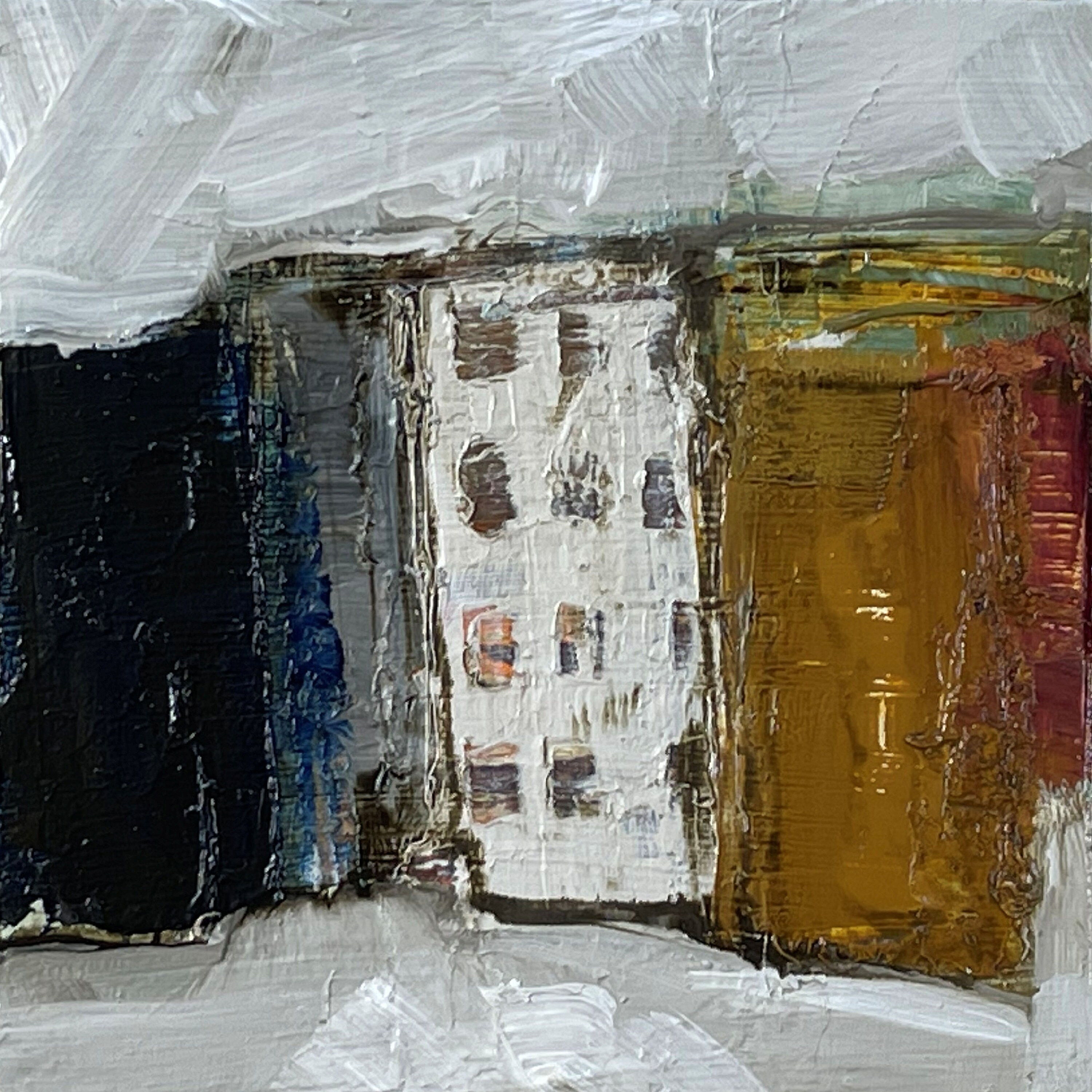 CITYSCAPE Textured Figure Figurative Textured Art Abstract Oil Painting ...