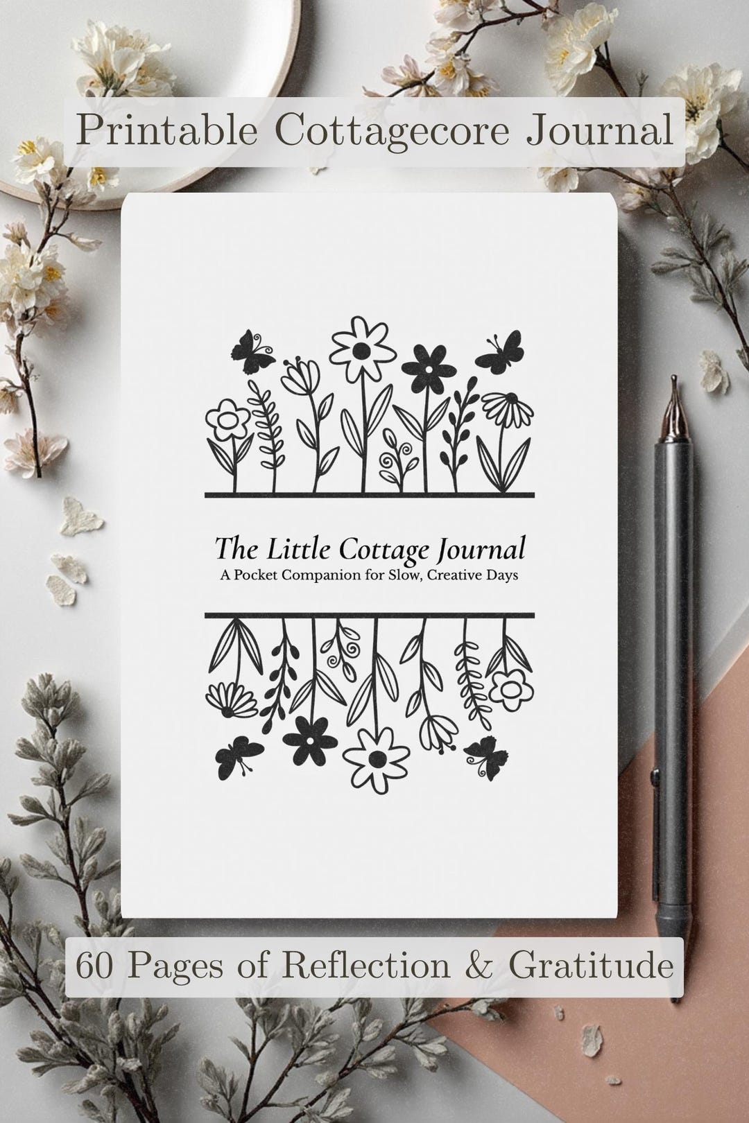 Cottagecore Journal: Daily Reflection, Gratitude, Creativity (printable ...