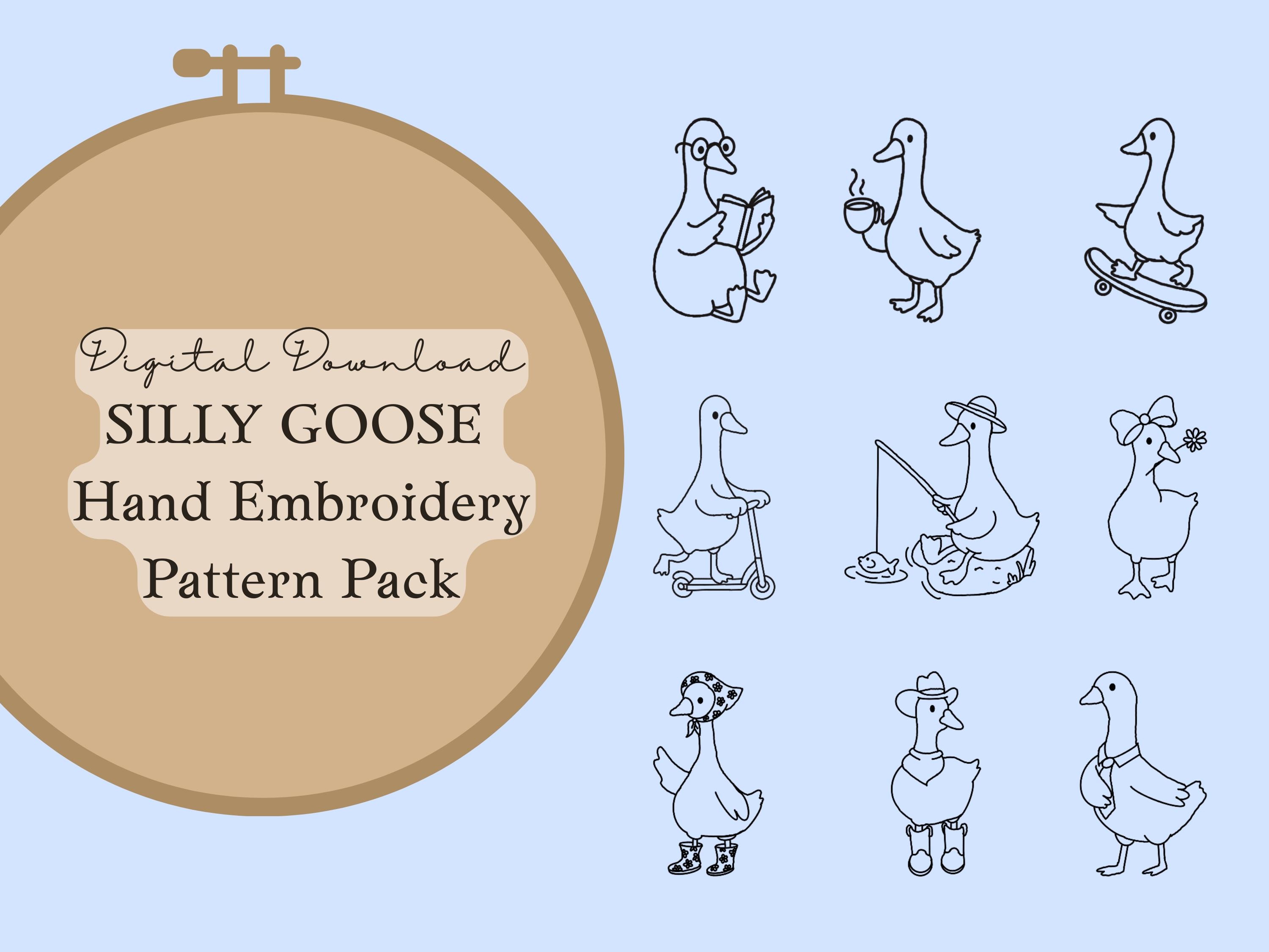 Silly Goose Mini Embroidery Pattern Pack – Digital Download | Stick ...