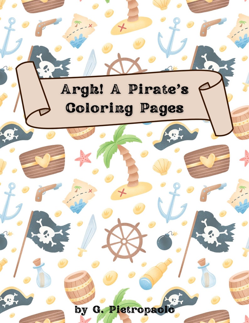 Kid's Pirate Coloring Pages - Etsy
