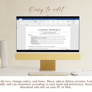 ATS Friendly Resume Template Editable in Google Docs, Apple Pages & MS ...