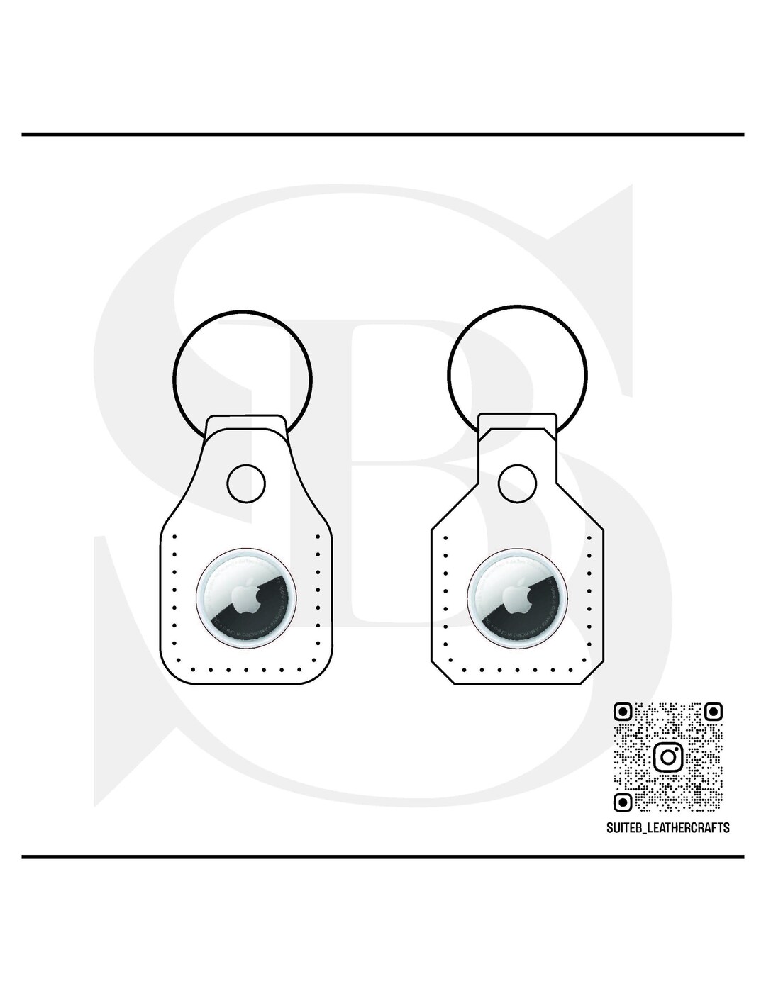 Apple AirTag Leather Holder Case Keychain Digital PDF Pattern Template ...