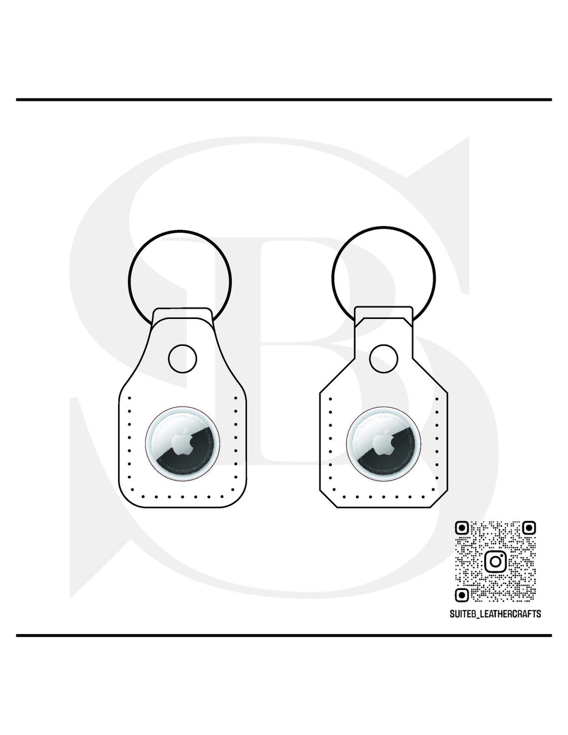 Apple AirTag Leather Holder Case Keychain Digital PDF Pattern Template ...