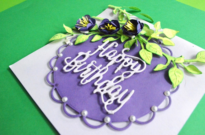 Square Happy Birthday Card - Etsy