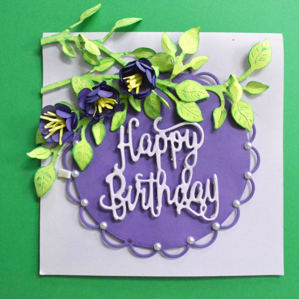 Square Happy Birthday Card - Etsy