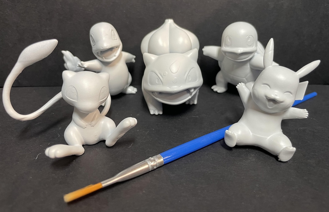Pokémon 5-piece DIY Paintable Figure Set - Etsy
