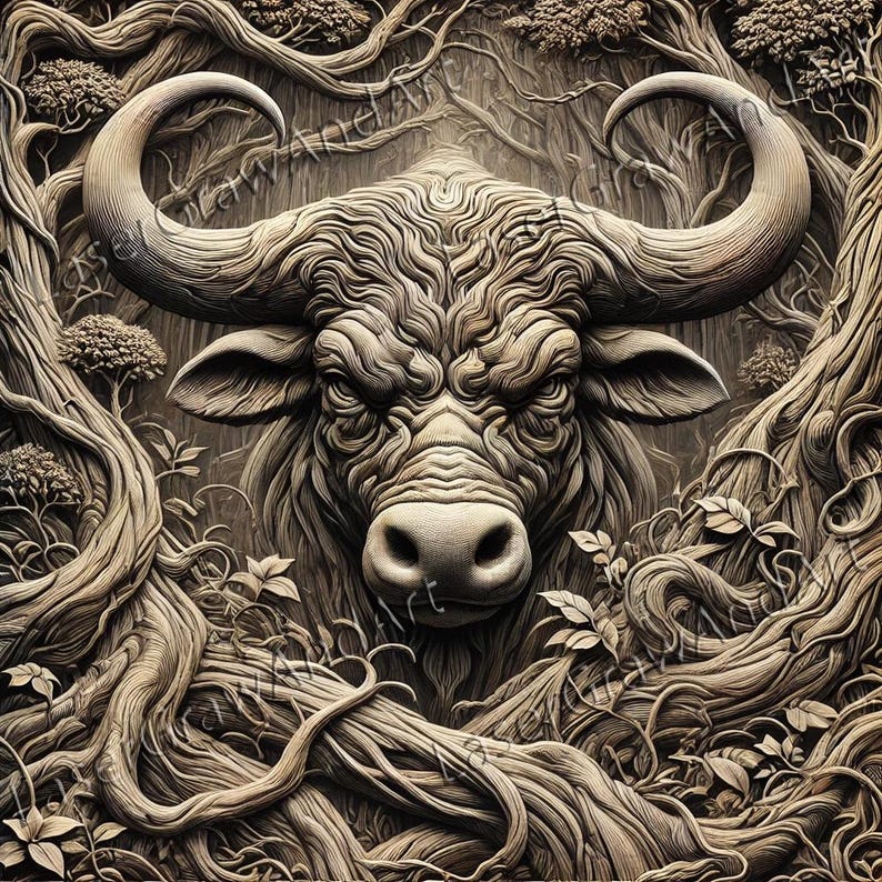 Bull Portrait File | Plaque | Wall Art | Laser | 3D | Live Edge | Bull ...