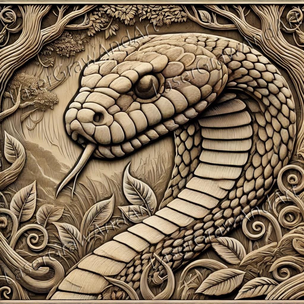 Snake Portrait File | Plaque | Wall Art | Laser | 3D | Live Edge ...