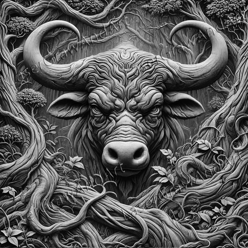 Bull Portrait File | Plaque | Wall Art | Laser | 3D | Live Edge | Bull ...