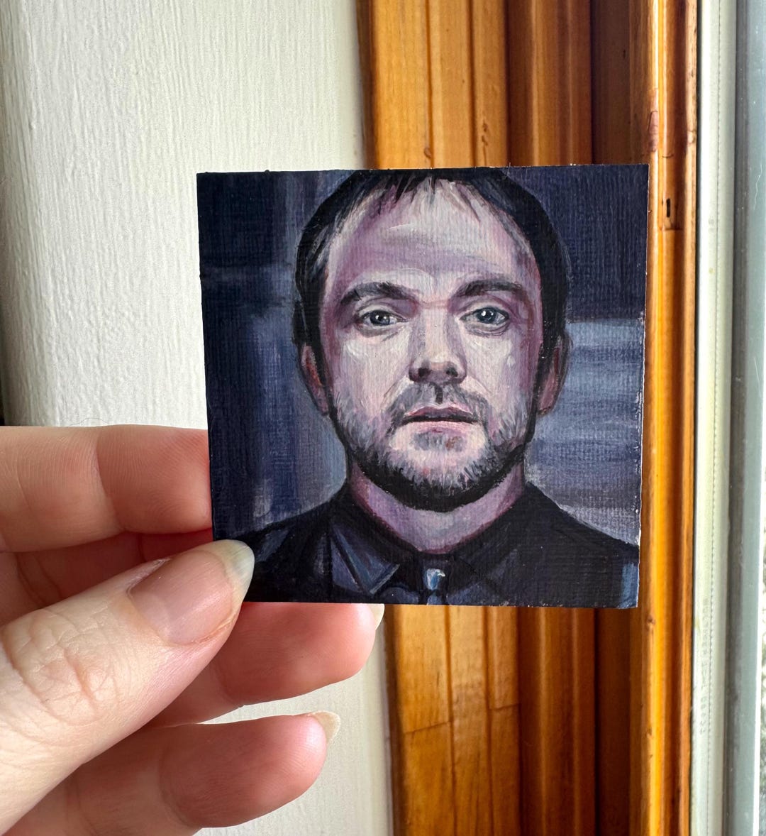 Mini Original Painting of Crowley From the Supernatural Tv Show - Etsy