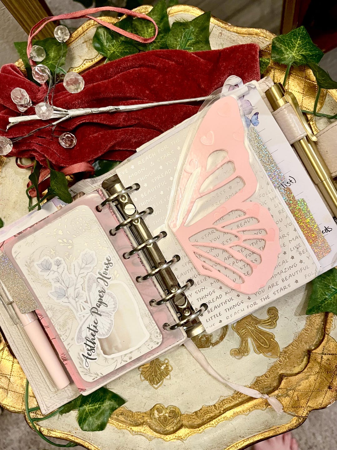 Soft Pink Butterfly Wing Divider / Dashboard for Pocket and Pocket Plus ...