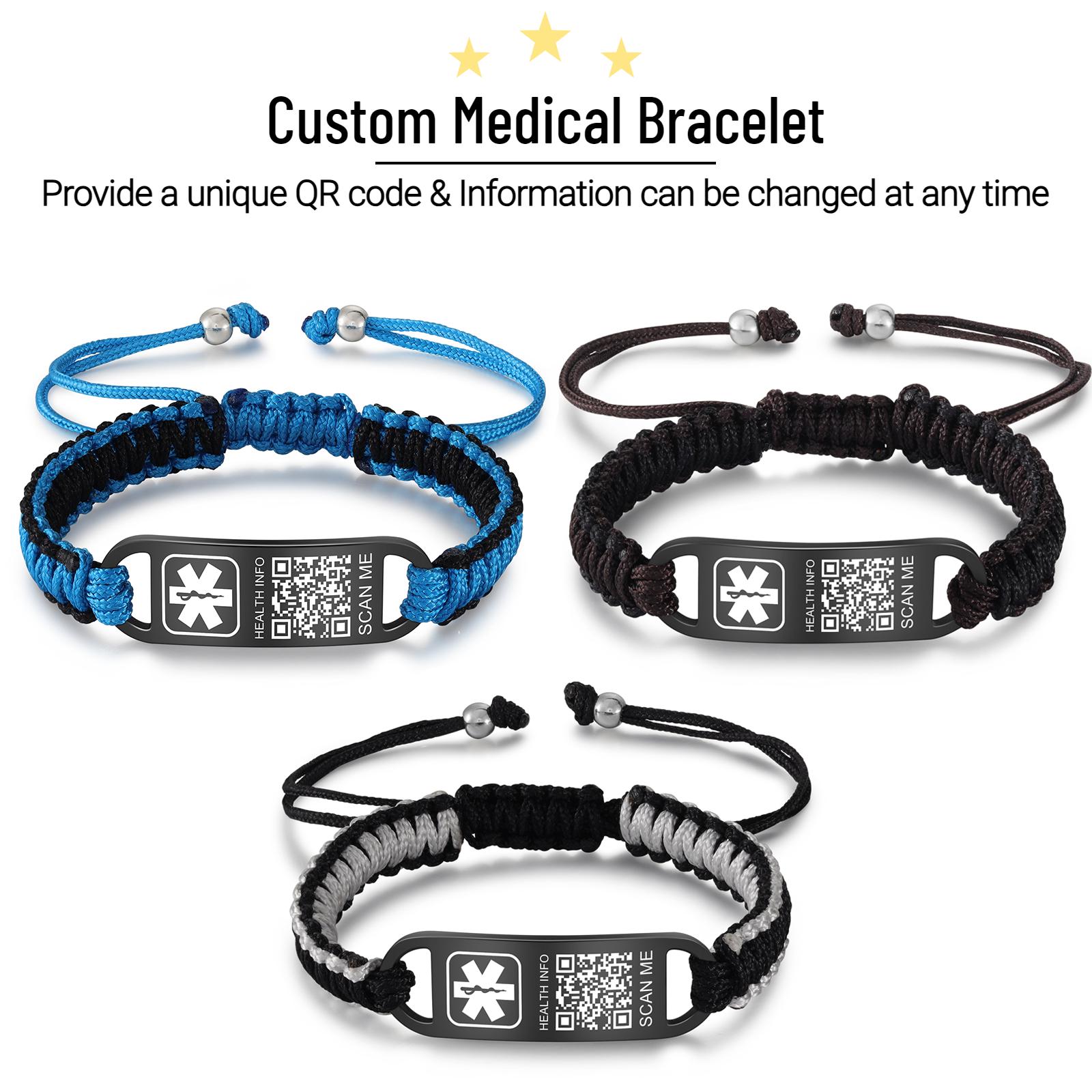Custom Medical Id Bracelet,personalised Medical Bracelet,emergency ID ...
