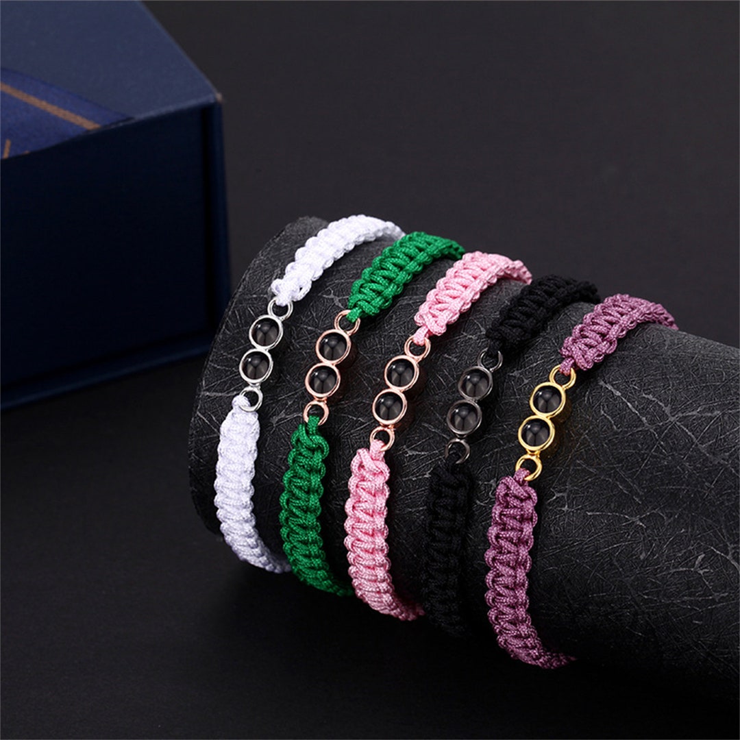 Personalized Projection Photo Bead Bracelet - Double Projection Stone ...