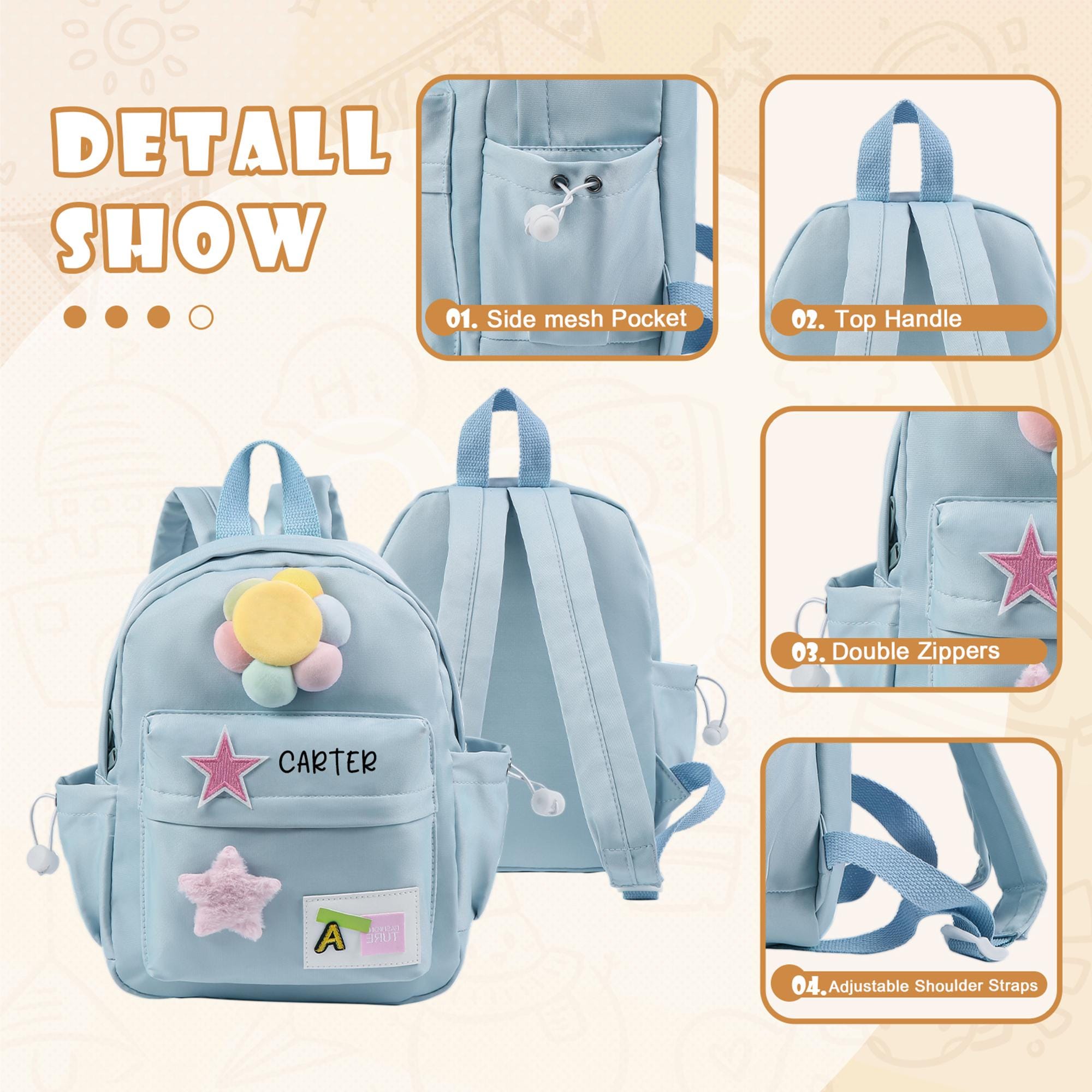 Personalized Nylon Children's Backpack for Preschool Girls With Cute ...