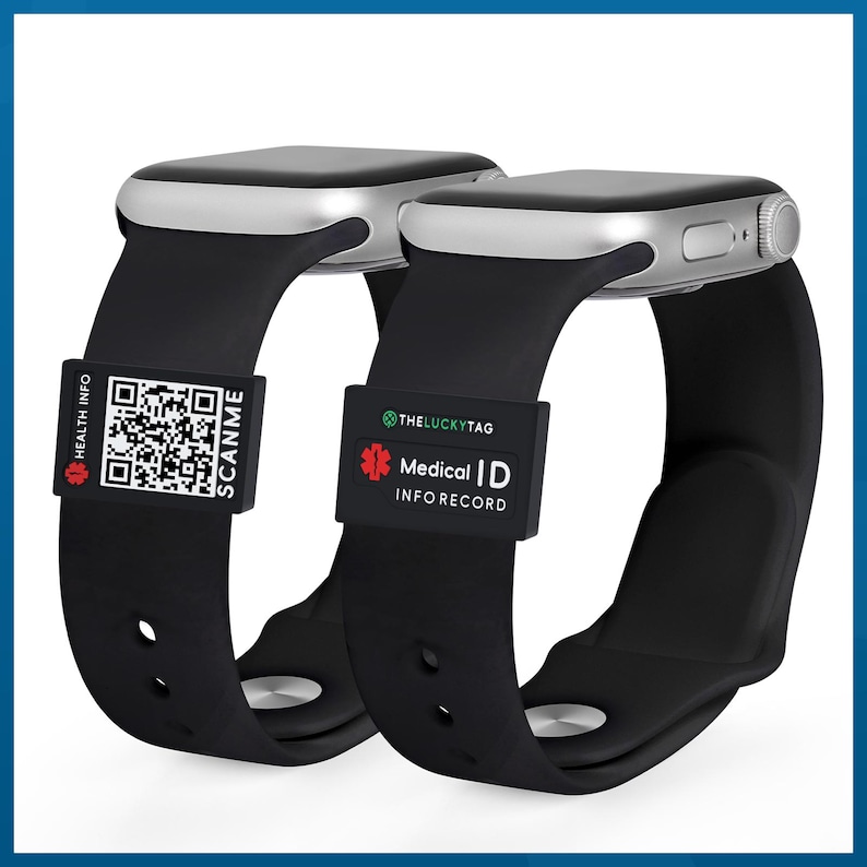 Custom Emergency ID Security Tags, Watch Band Alert ID Tags, Engraved ...