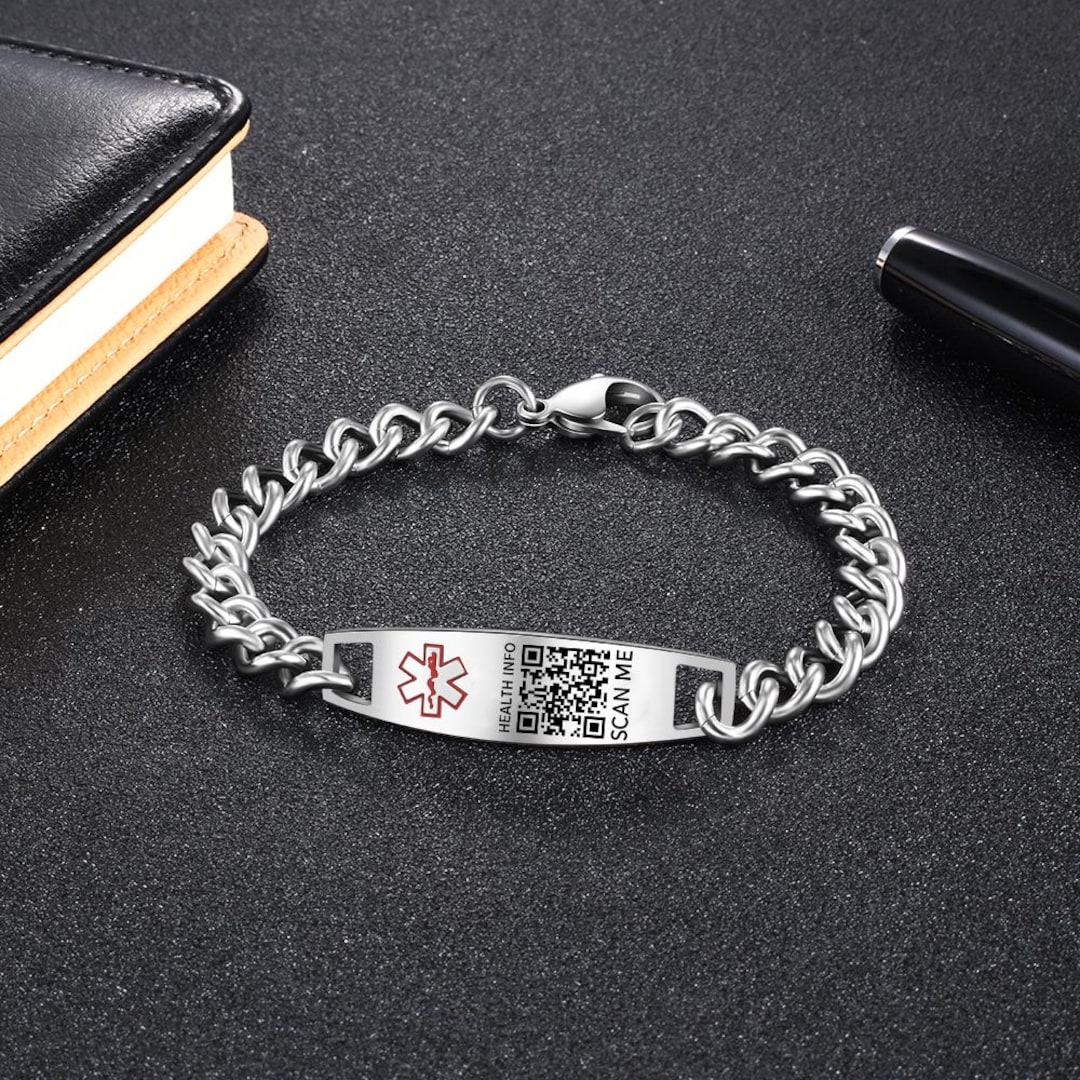 Custom Waterproof Stainless Steel Medical ID Bracelet,personalized ...