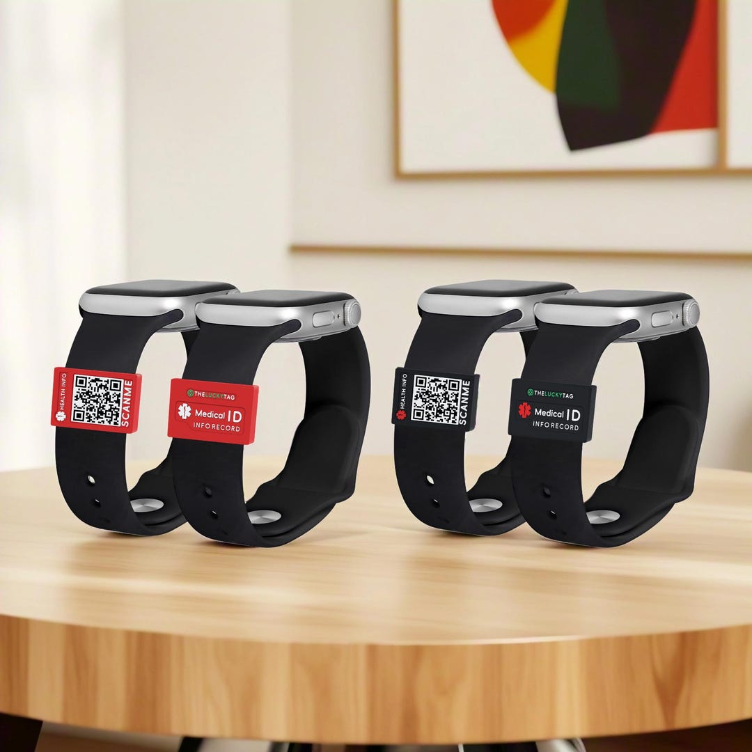 Custom Emergency ID Security Tags, Watch Band Alert ID Tags, Engraved ...