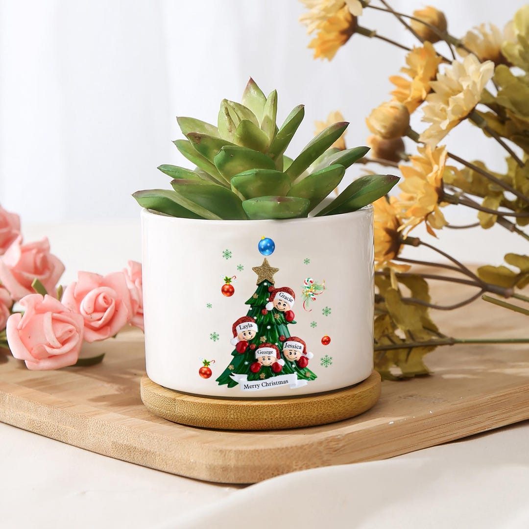 Succulent Planter,christmas Flower Pots,family Name Plant Pot,small ...