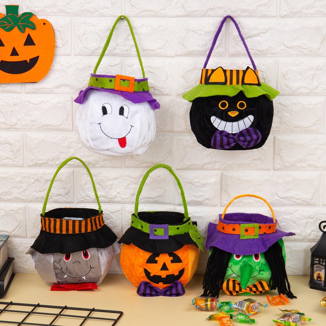 Personalized Halloween Baskets for Kids, Embroidered Halloween Baskets ...
