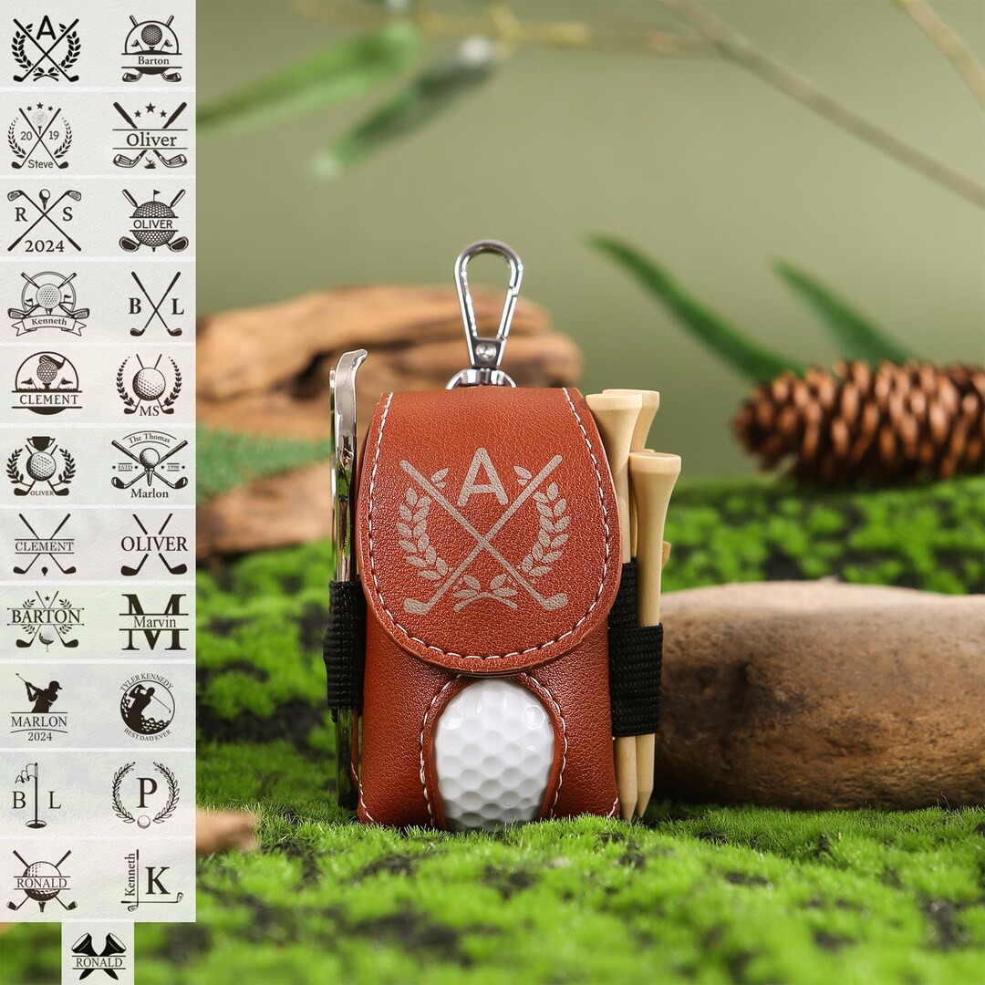 Custom Golf Ball Bag,leather Golf Bag,golf Bag Tag,holder for Golf Tees ...