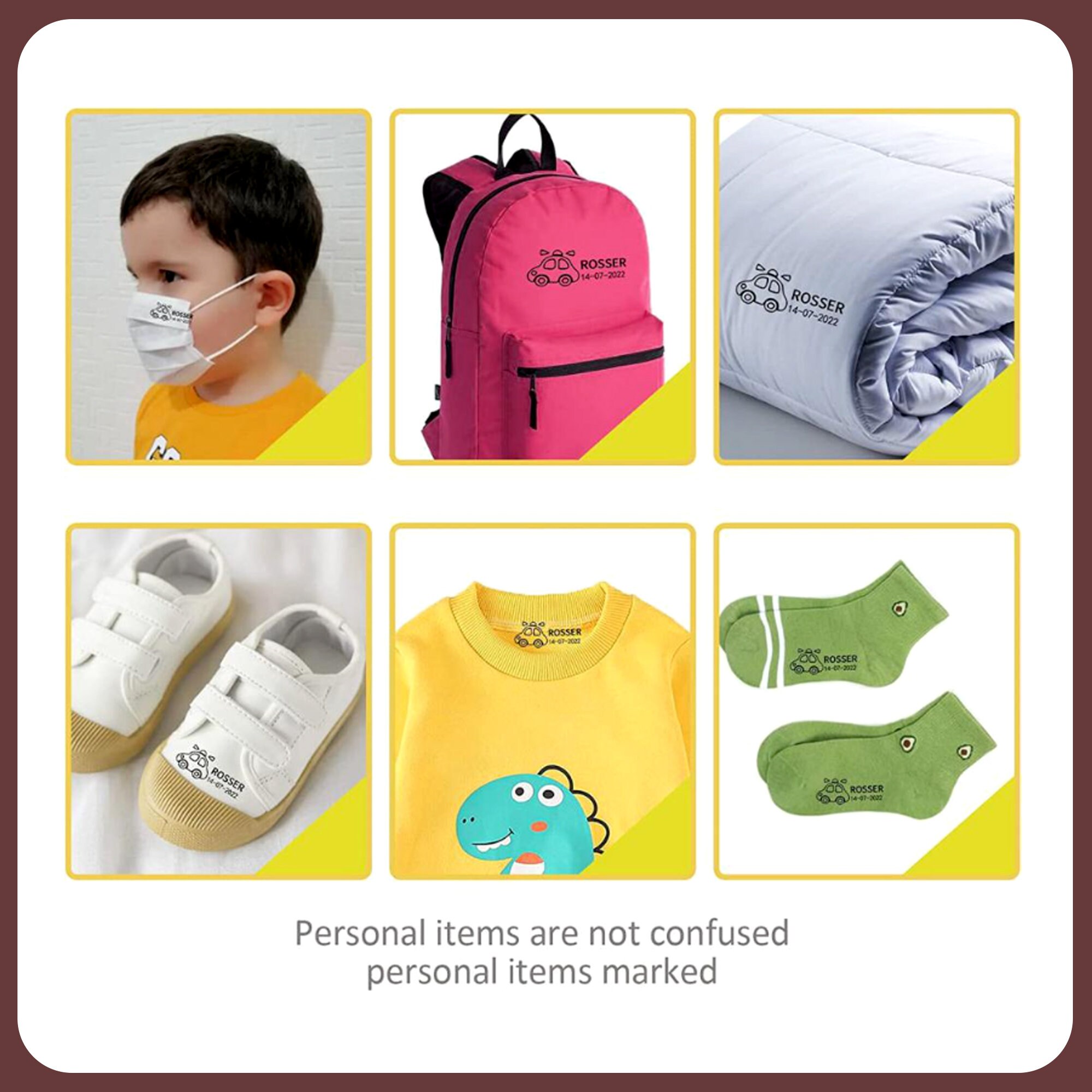 Personalized Labels for Child，school Uniform Stamp, Custom Kid's Name ...