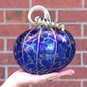 Cobalt Blue Glass Pumpkins - Blown Glass - Multiple Sizes/shapes ...