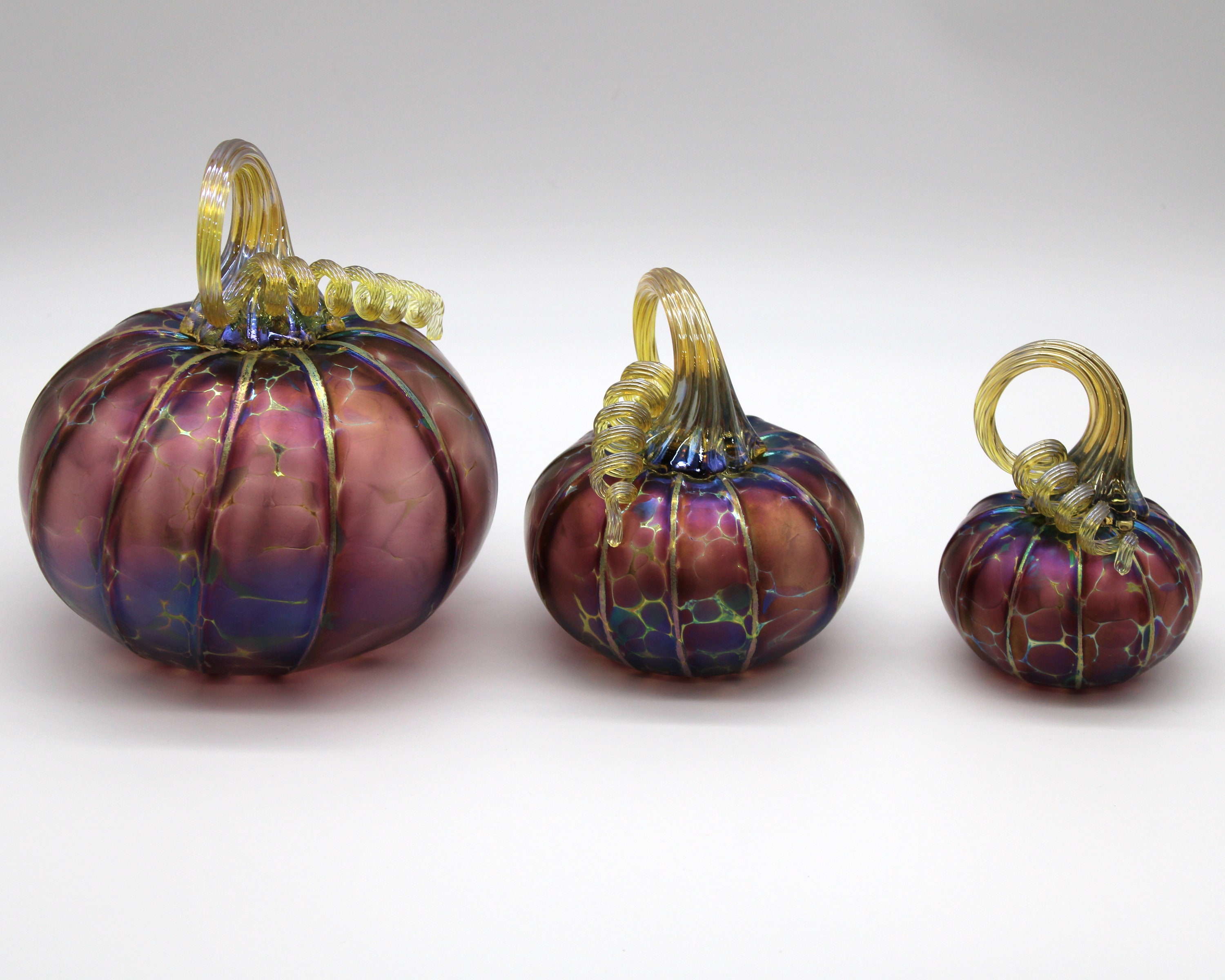 Amethyst Purple Glass Pumpkins Blown Glass Multiple - Etsy Singapore